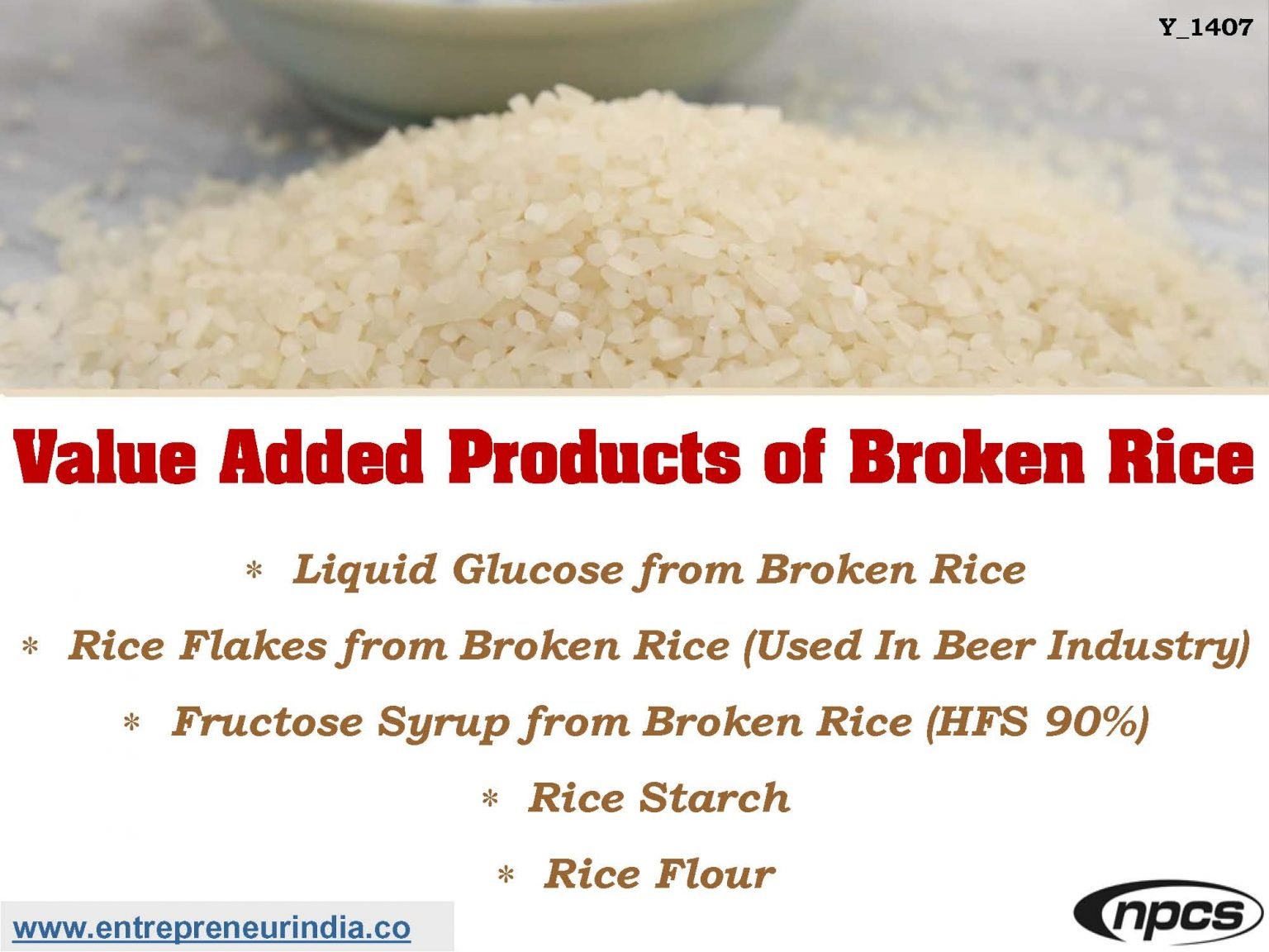 Value Added Products of Broken Rice - Niir Project Consultancy Services